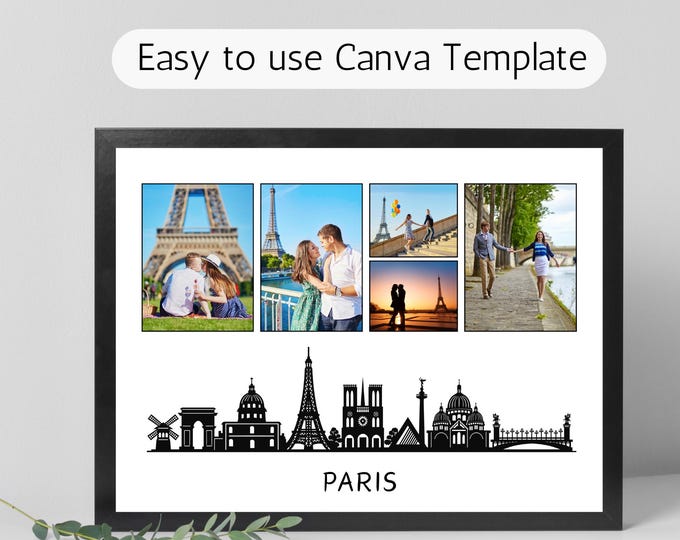 Paris Photo Collage Canva Template, Paris 2024 Trip Keepsake, Paris ...