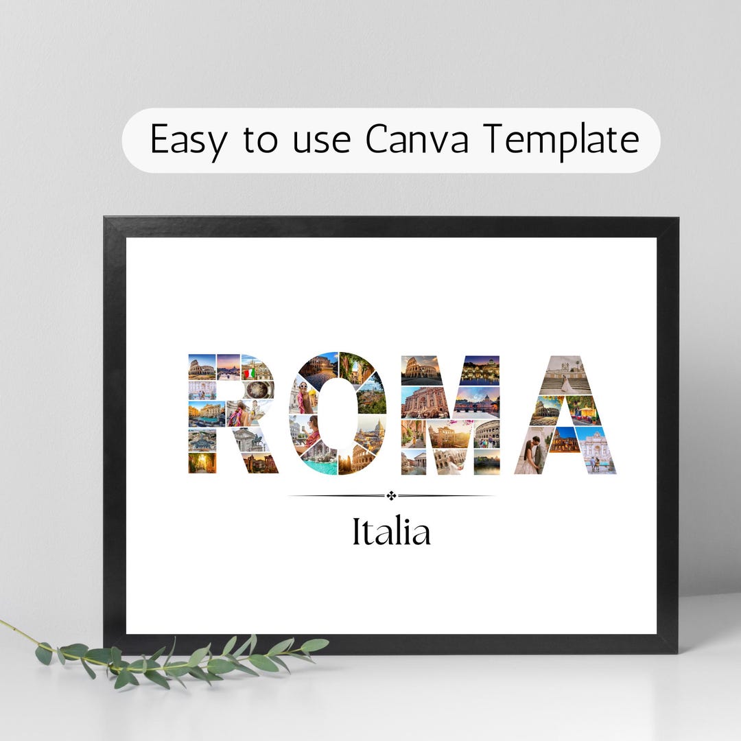 Roma Italia Photo Collage Canva Template, Personalized Roma Italia ...