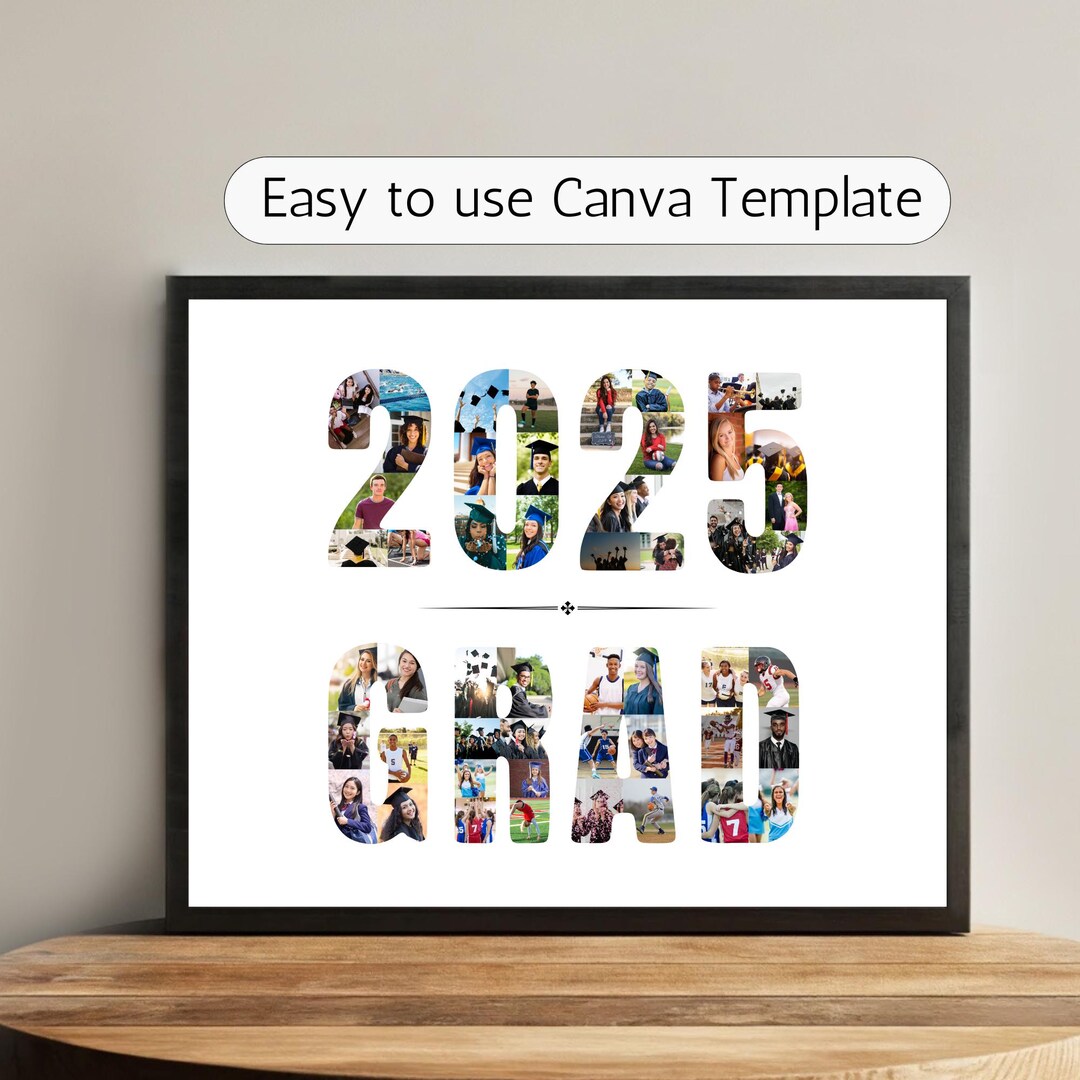2025 Grad Photo Collage Canva Photo Template Download, 2025 Senior Year ...
