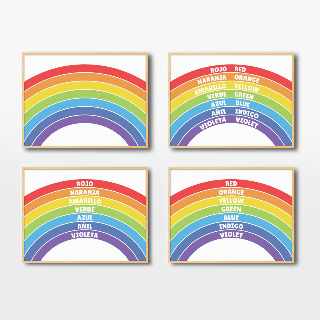 Rainbow Poster English, Spanish and Bilingual Vertical - Etsy