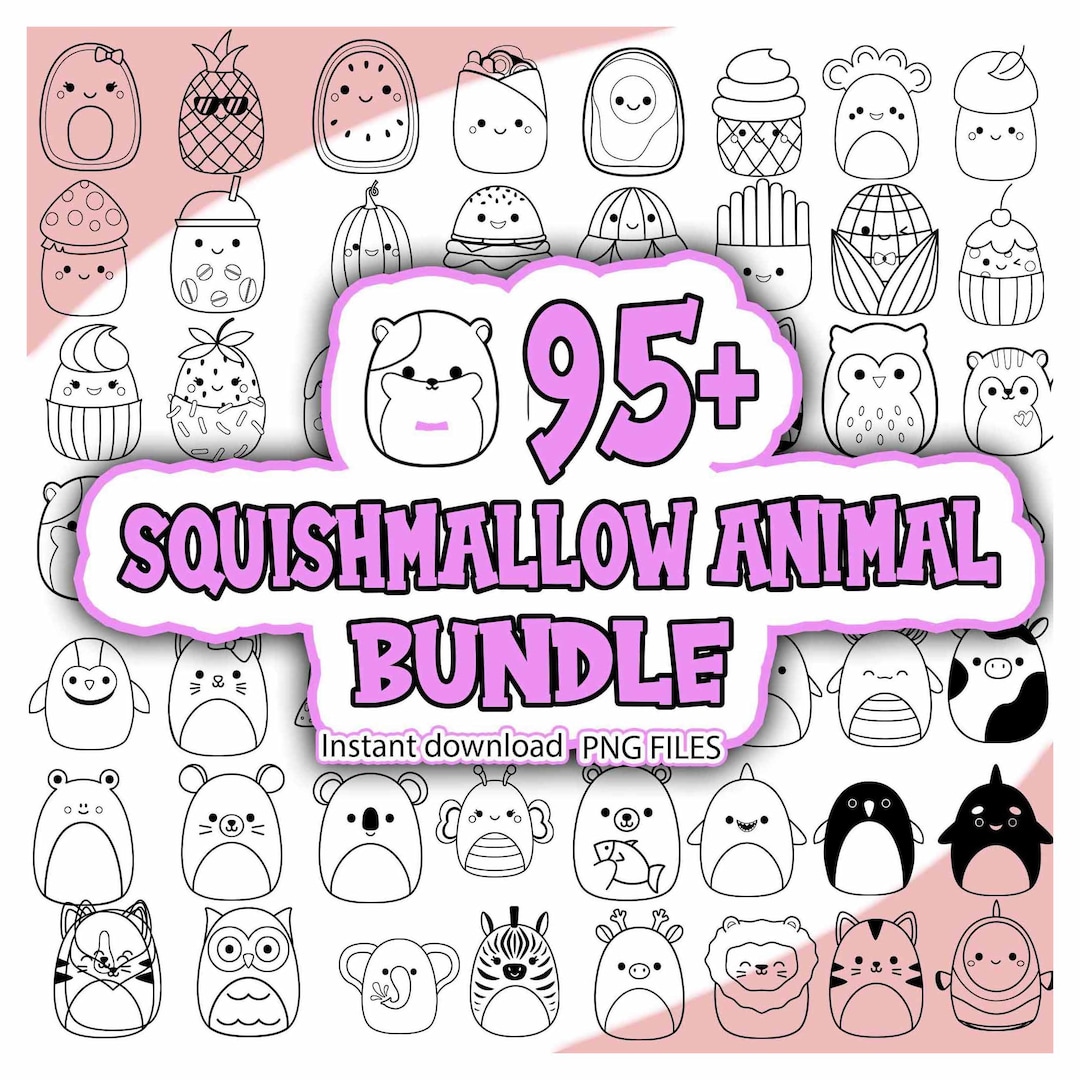 95 Squishmallow Animal Png, Mega Bundle Squishmallow Png Clipart, Cute ...