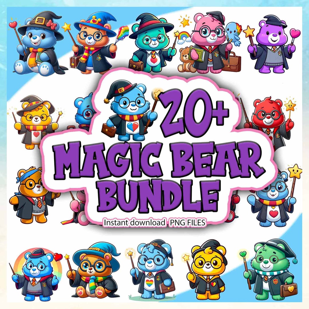 20 Magic Bear Bundle Png, Multi Color Teddy Bear Bundle, Cartoon Png ...