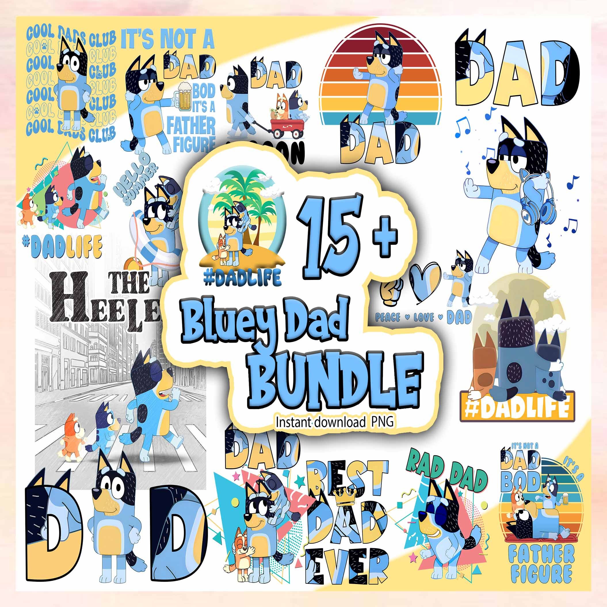 High Quality Bluey Dad PNG, Bluey Family PNG, Rad Dad Png, Bluey Design ...