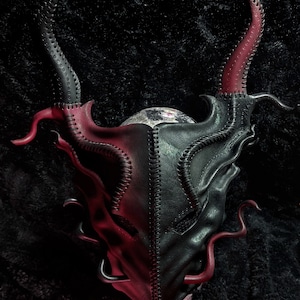 Handcrafted Leather Dragon Mask, Japanese Dragon Mask, Renn Faire ...