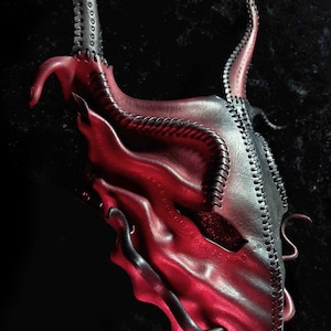 Handcrafted Leather Dragon Mask, Japanese Dragon Mask, Renn Faire ...