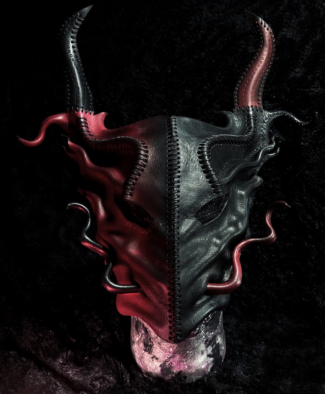 Handcrafted Leather Dragon Mask, Japanese Dragon Mask, Renn Faire ...