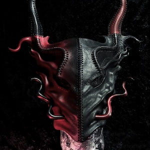 Handcrafted Leather Dragon Mask, Japanese Dragon Mask, Renn Faire ...