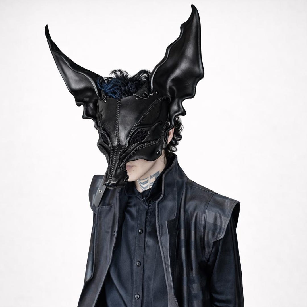 Handcrafted Leather Bat-eared Fox Mask, Fox Costume, Steampunk, LARP ...
