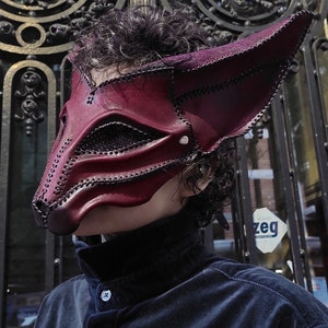 Handcrafted Leather Fox Mask, Fox Costume Mask, Theatrical Mask, LARP ...
