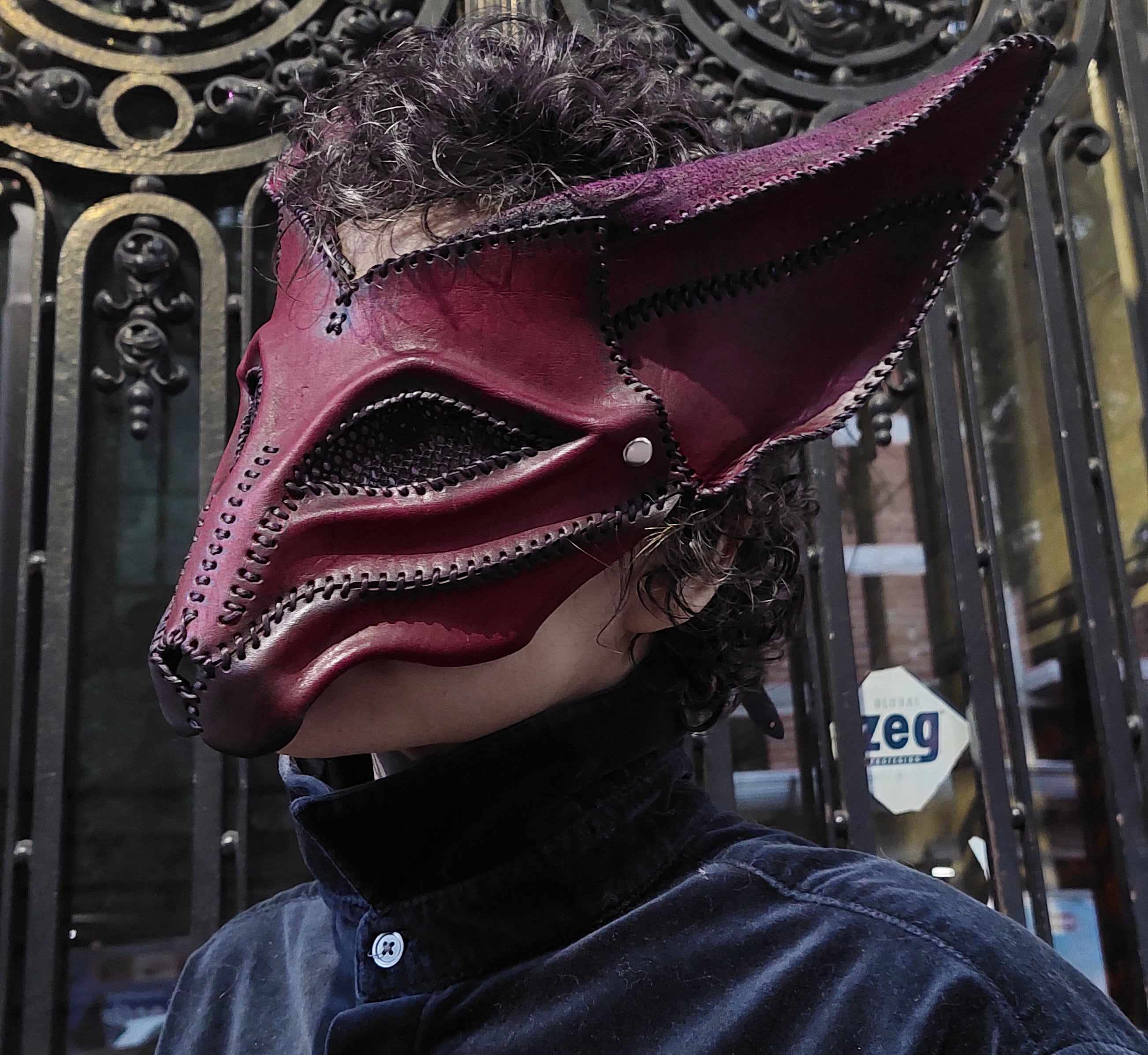 Handcrafted Leather Fox Mask, Fox Costume Mask, Theatrical Mask, LARP ...