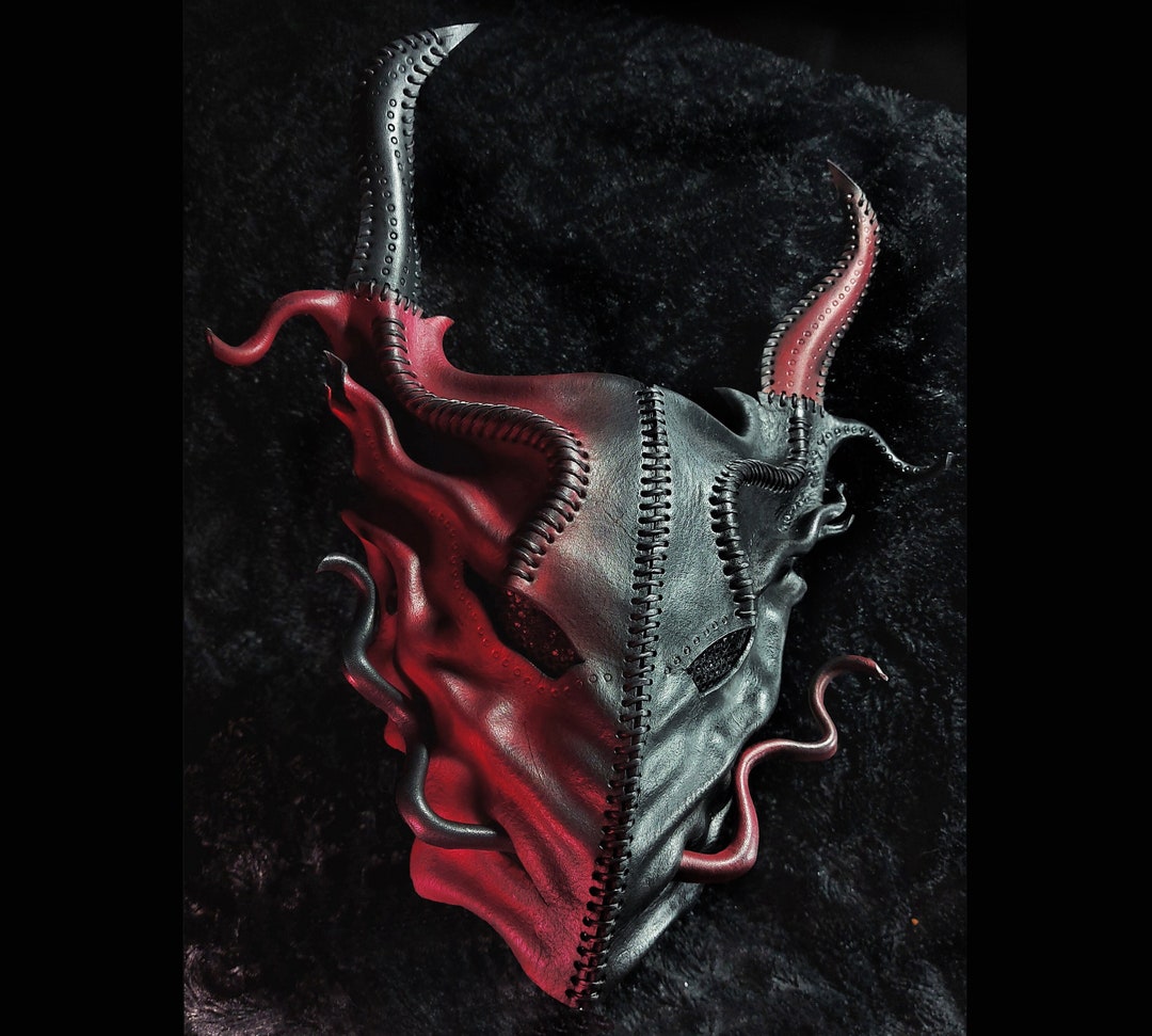 Handcrafted Leather Dragon Mask, Japanese Dragon Mask, Renn Faire ...