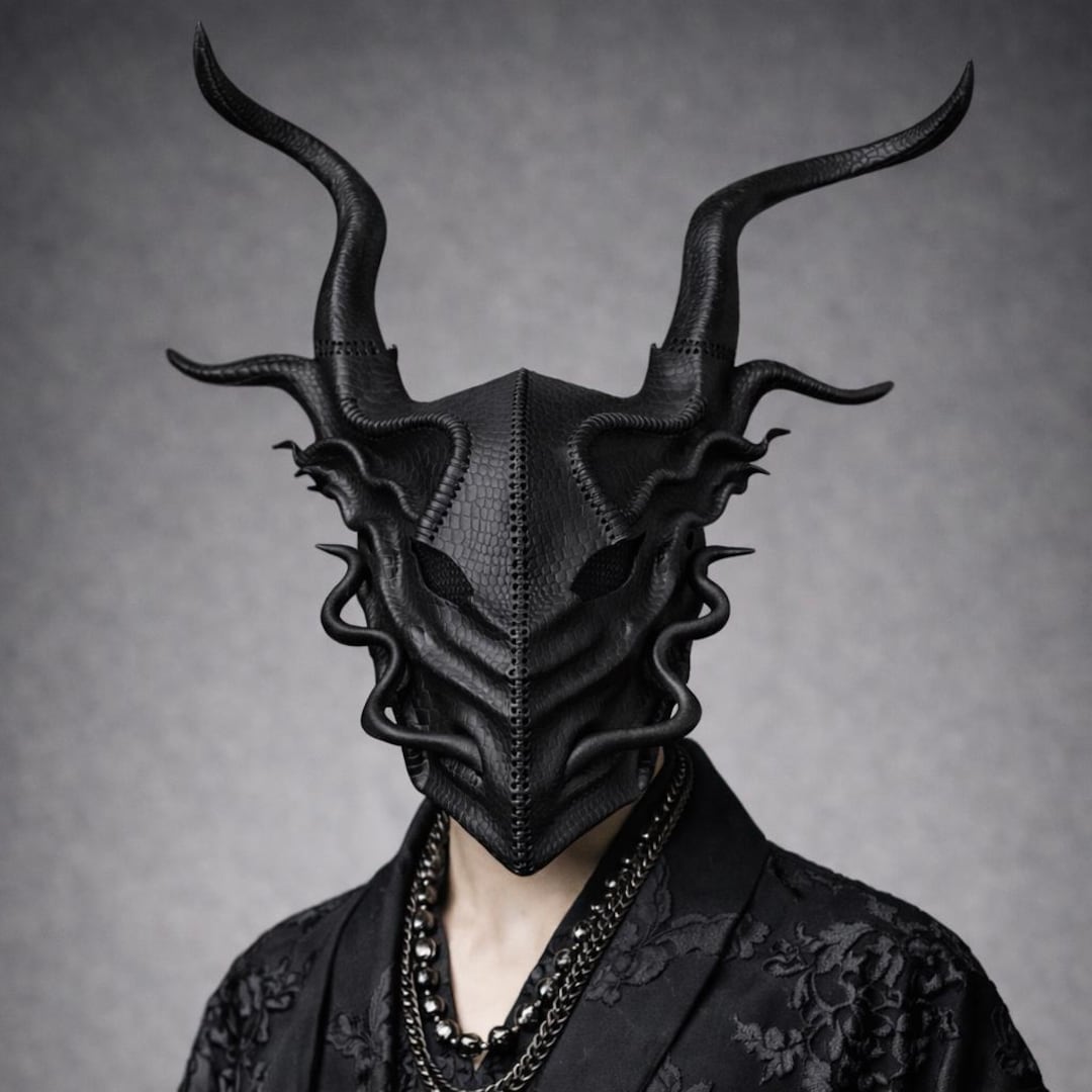 Handcrafted Leather Dragon Mask, Ren Faire Dragon Cosplay, Japanese ...