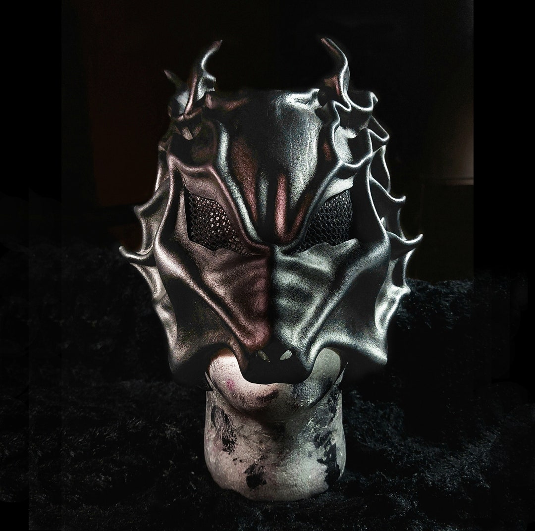 Handcrafted Leather Dragon Mask, Dark Masquerade, Ritual Mask, Dragon ...