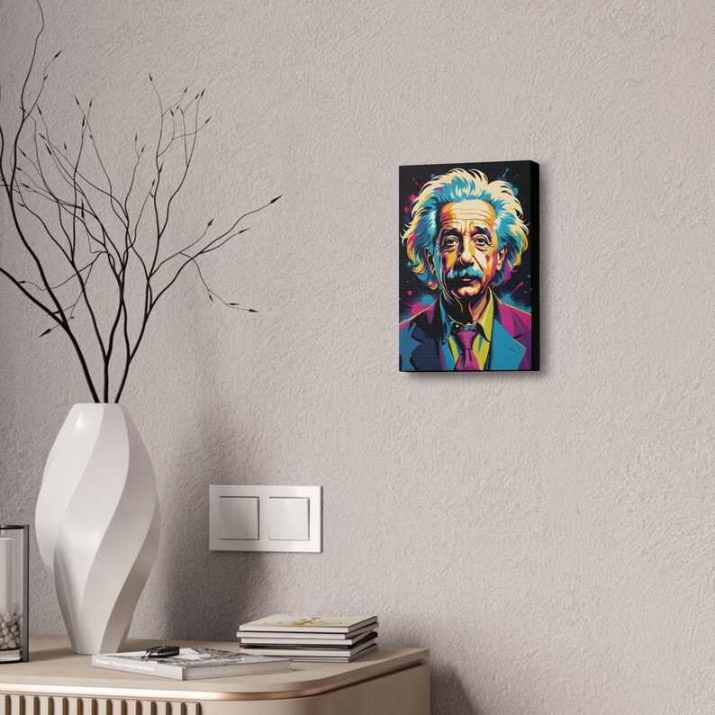 Albert Einstein (retro Design Front) - A Canvas Wall Art, Digital ...