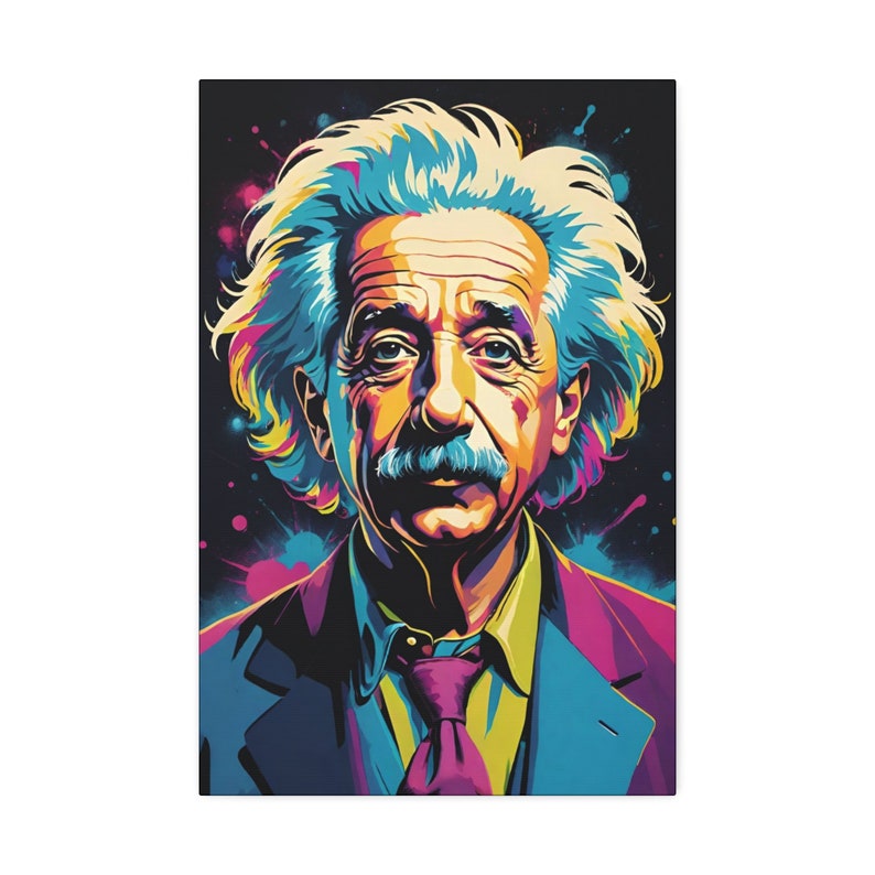 Albert Einstein (retro Design Front) - A Canvas Wall Art, Digital ...