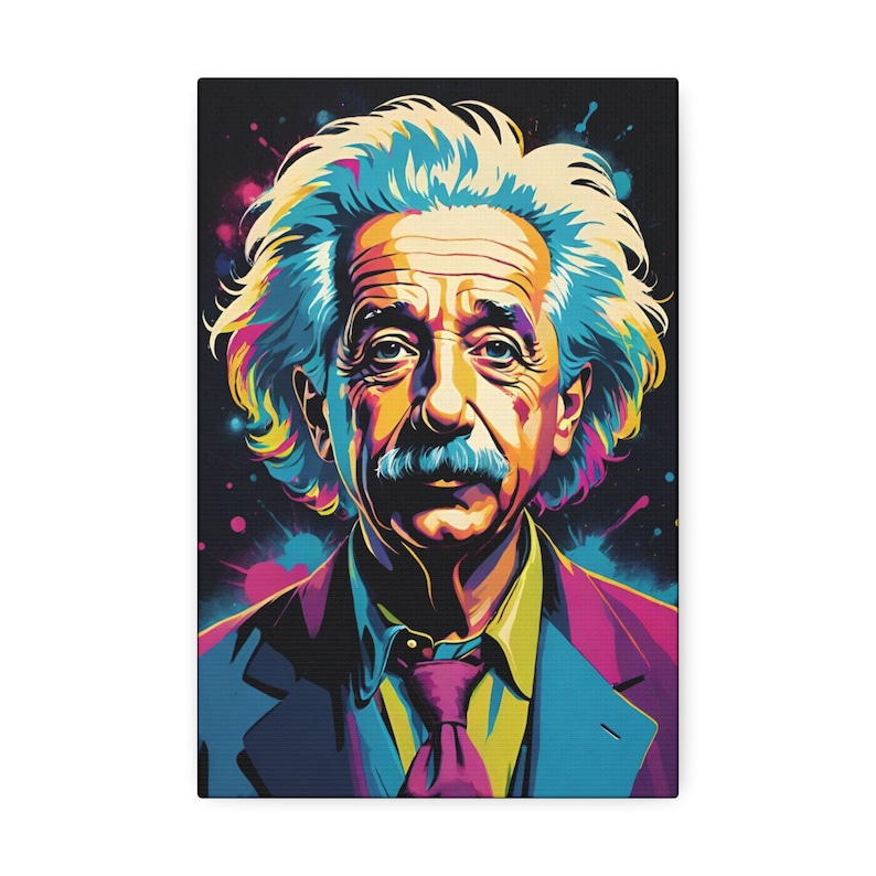 Albert Einstein (retro Design Front) - A Canvas Wall Art, Digital ...