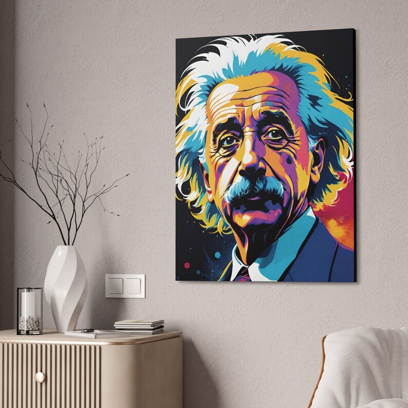 Albert Einstein (retro Design) - A Canvas Wall Art, Digital Design - Etsy