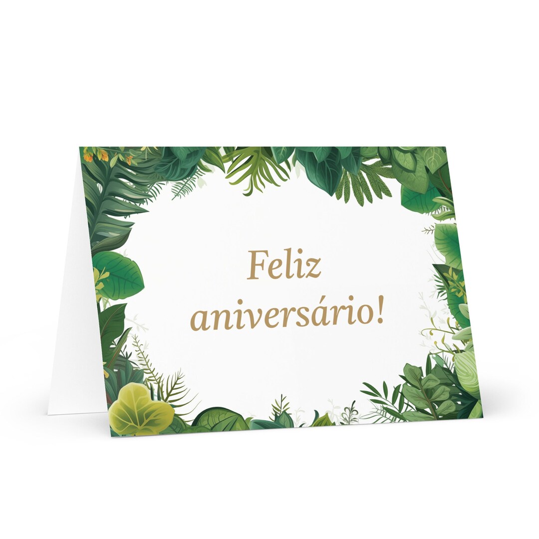Portugese / Brazilian Birthday Card Botanical - Brazil Greeting Festive ...