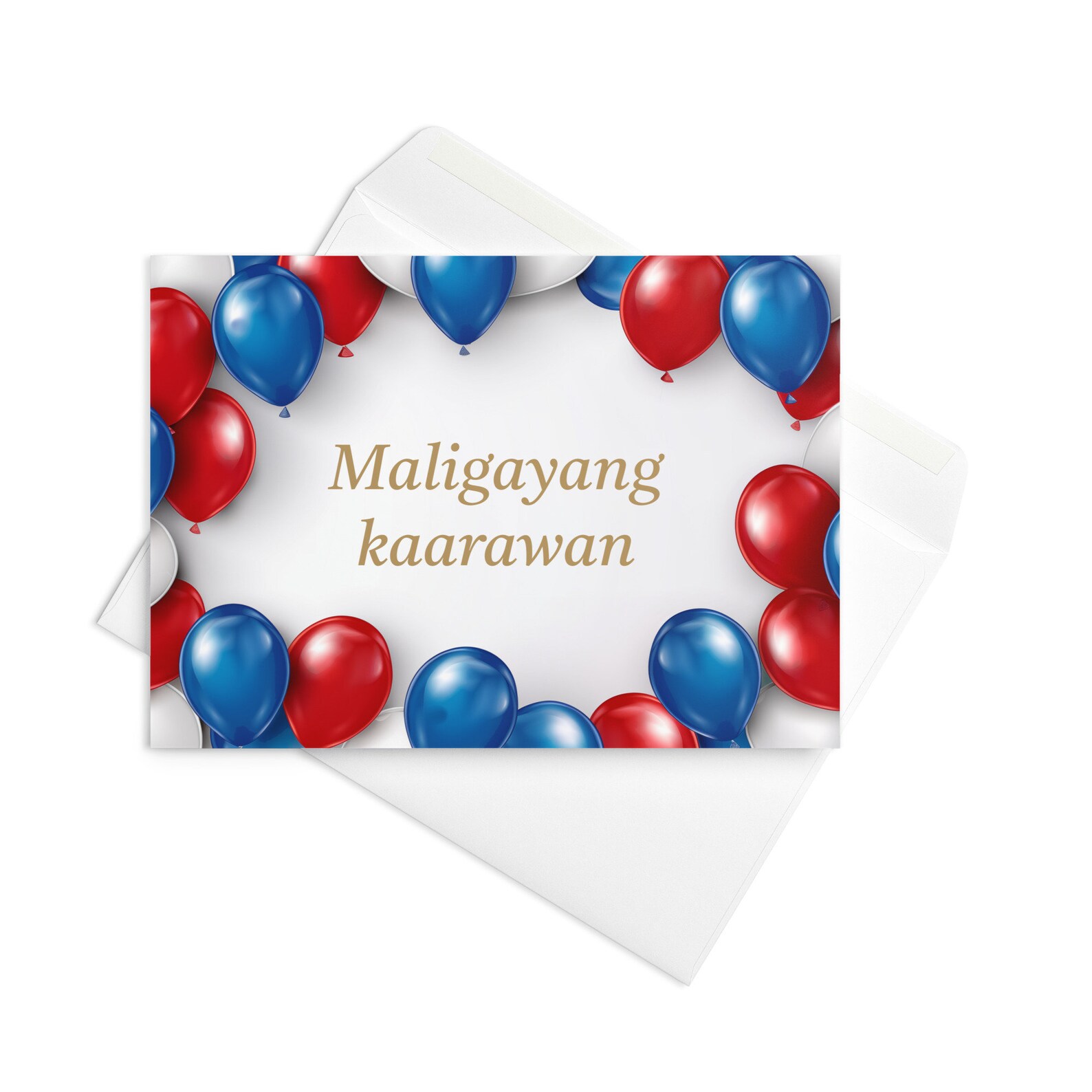 Filipino / Tagalog Birthday Card Balloons - Philippines Greeting ...