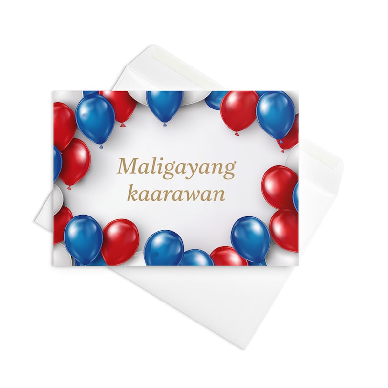 Filipino / Tagalog Birthday Card Balloons - Philippines Greeting ...