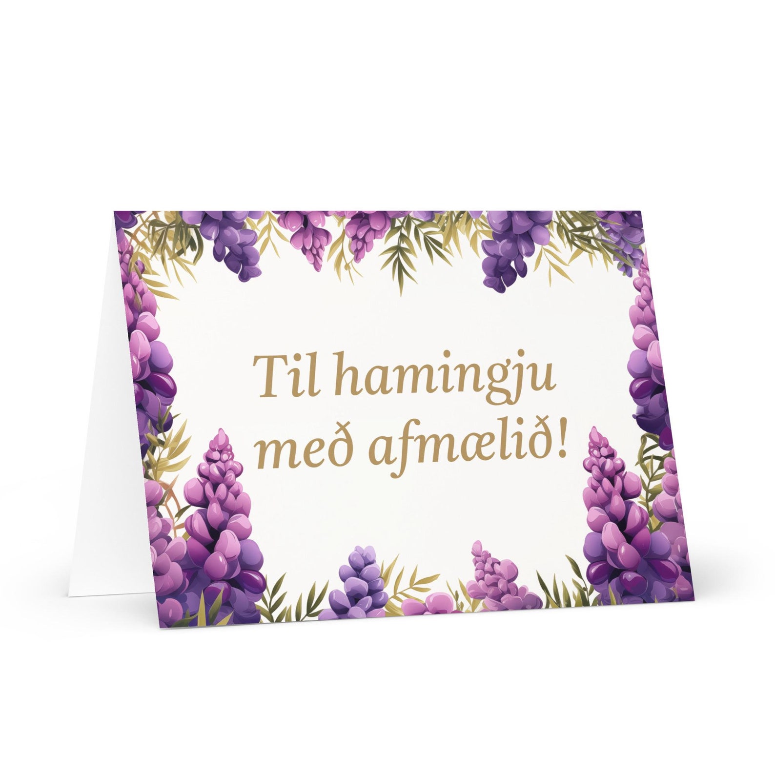 Icelandic Birthday Card Flowers - Iceland Greeting Festive Wish ...