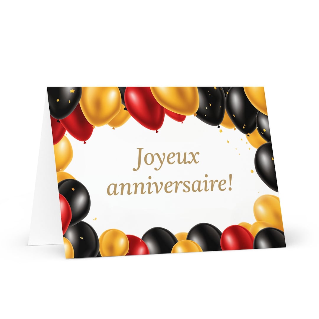 French / Belgian Birthday Card Colorful Belgium Greeting Festive Wish ...