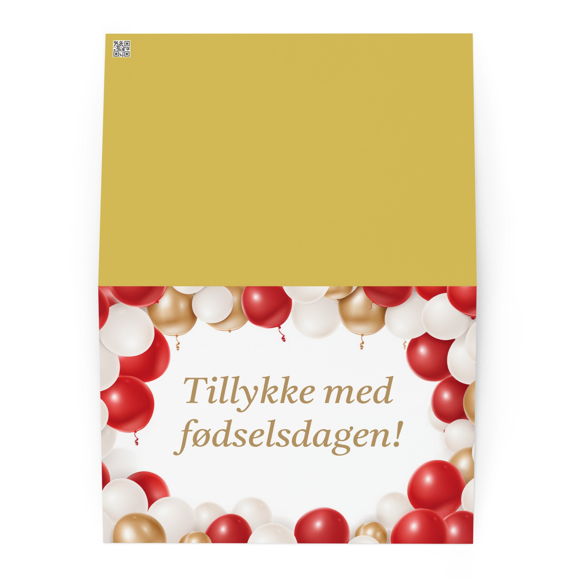 Danish Birthday Card Colorful Denmark Greeting Festive Wish Balloon ...