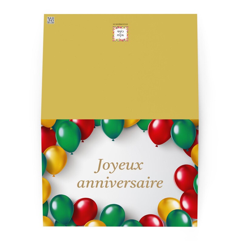 French / Cameroonian Birthday Card Balloons - Cameroon Greeting Festive ...