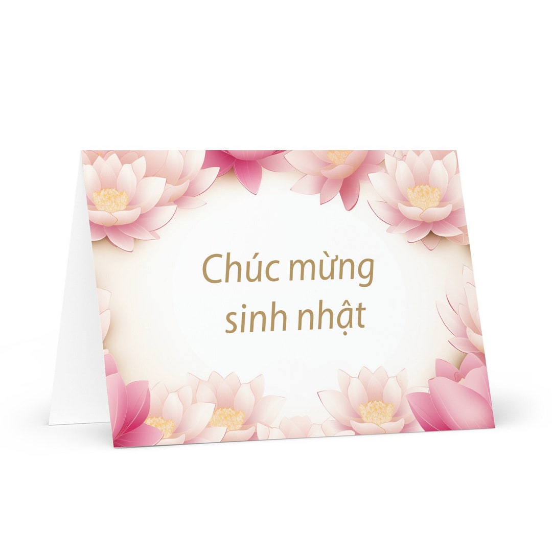 Vietnamese Birthday Card Flowers - Vietnam Greeting Festive Wish ...