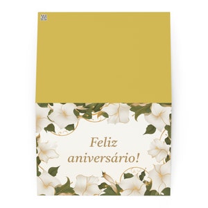Portugese Birthday Card Flowers - Portugal Greeting Festive Wish ...
