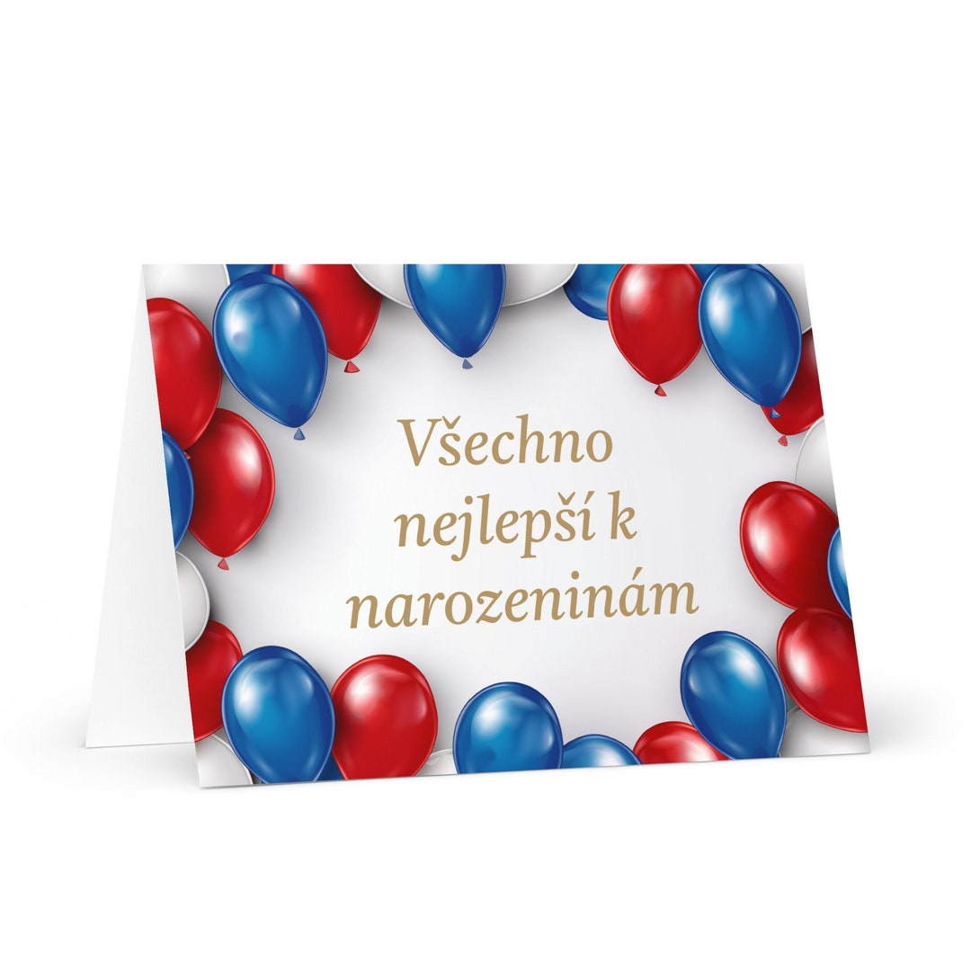 Czech Birthday Card - Colorful Czech Republic Greeting Festive Wish ...
