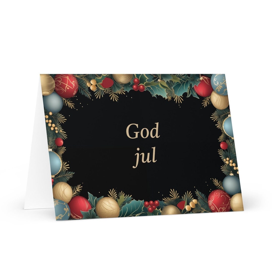 Swedish Christmas Card - Sweden Holiday Greeting Tree Celebration Gift ...