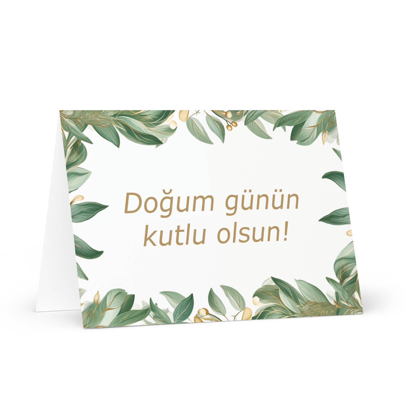 Turkish Birthday Card Botanical - Turkey Greeting Festive Wish Colorful ...