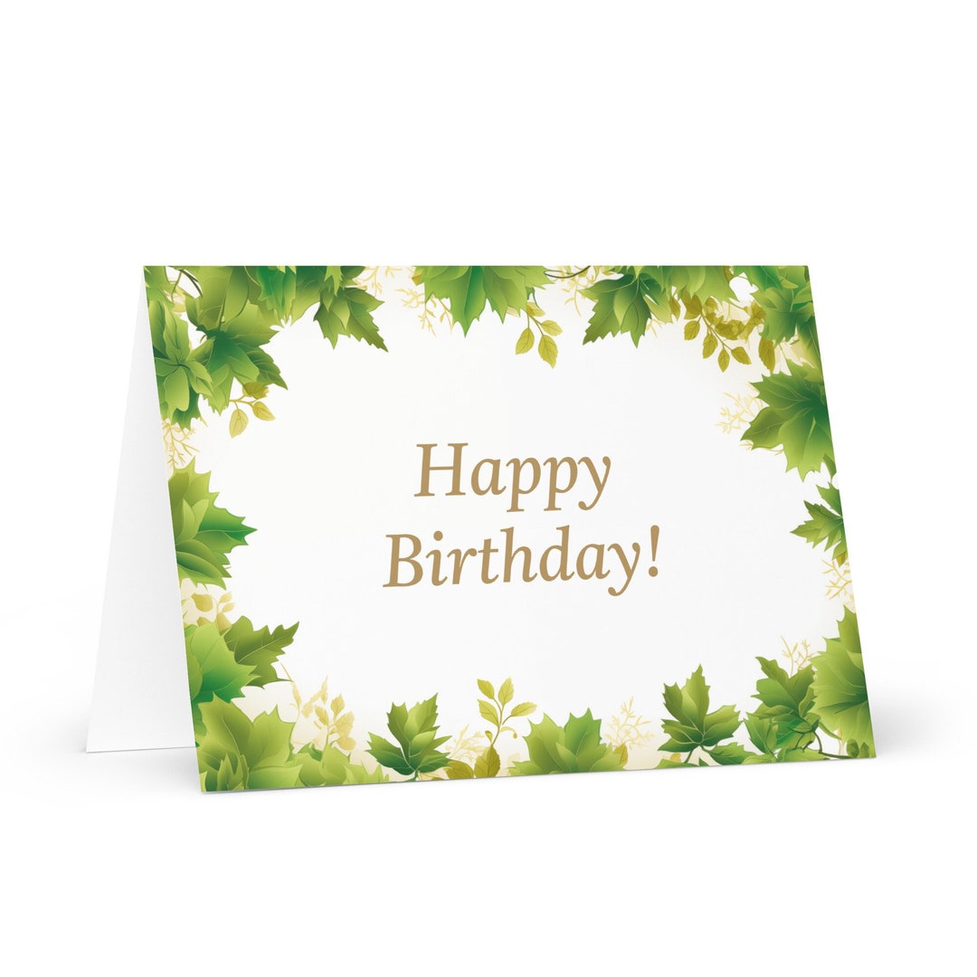 English / Canadian Birthday Card Botanical - Canada Greeting Festive ...