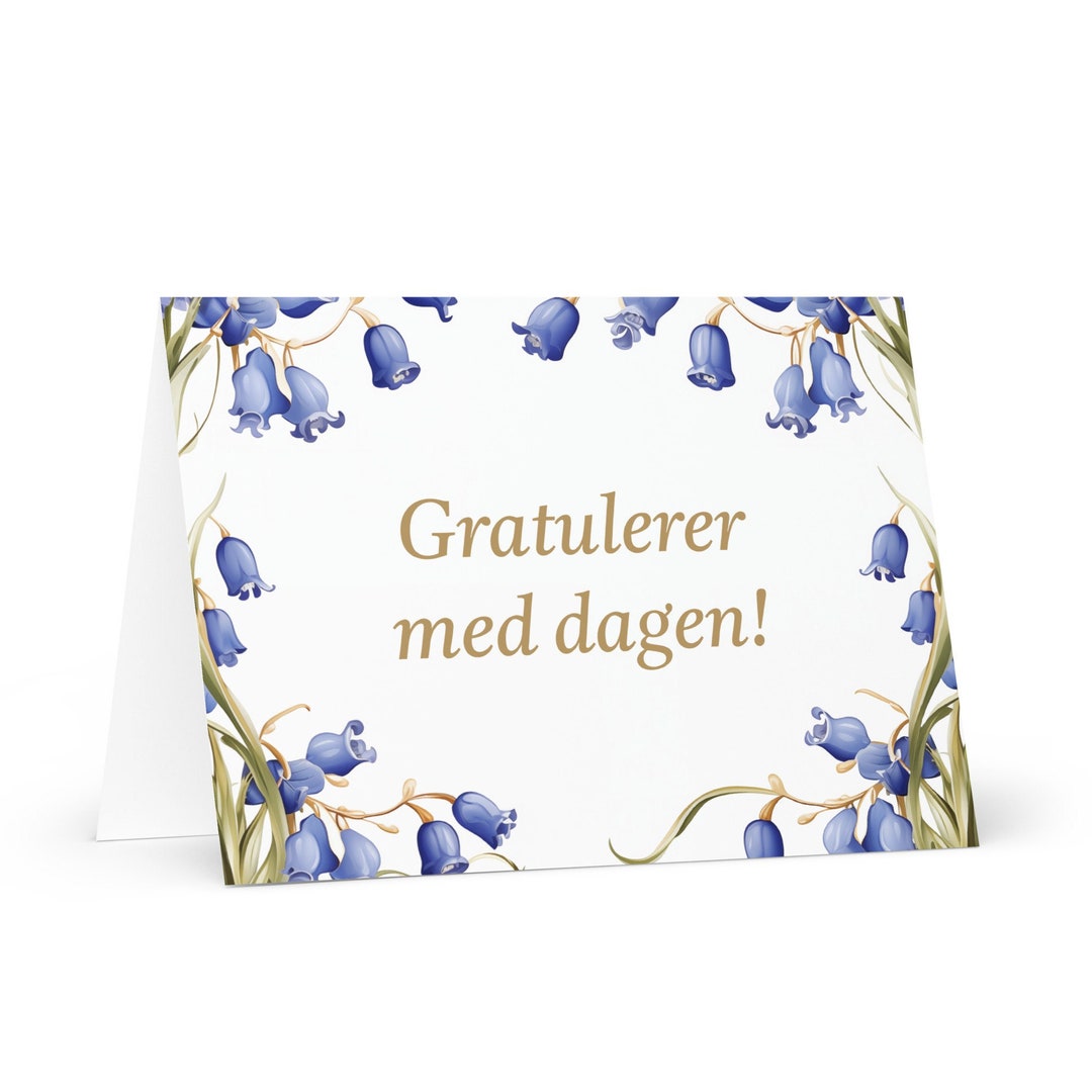 Norwegian Birthday Card Flowers - Norway Greeting Festive Wish Colorful ...