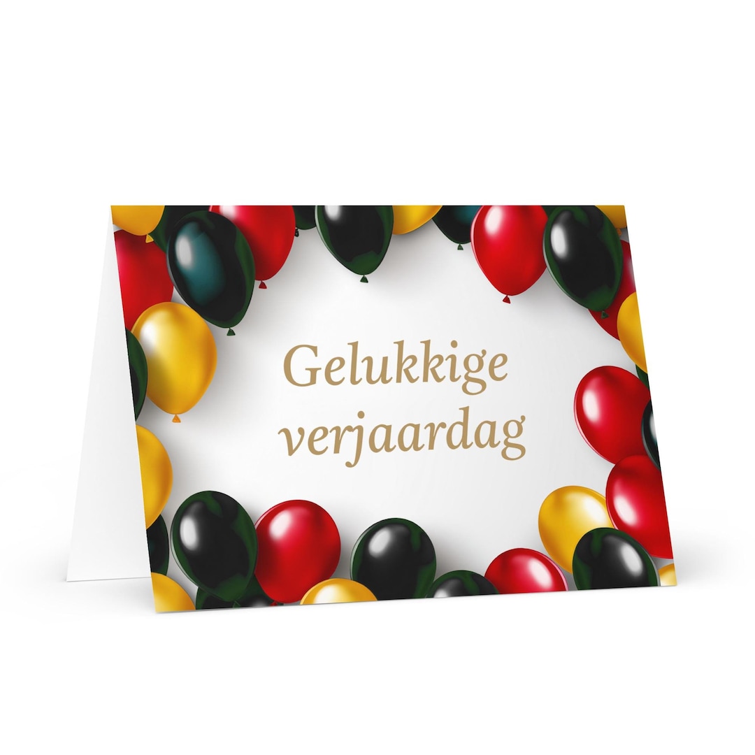 Dutch / Belgian Birthday Card - Colorful Belgium Greeting Festive Wish ...
