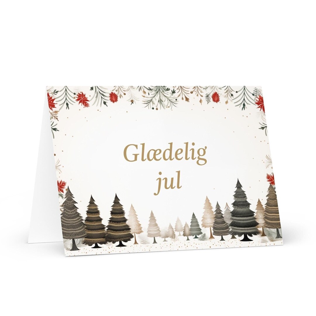 Danish Christmas Card Denmark Holiday Greeting Tree Celebration Gift ...