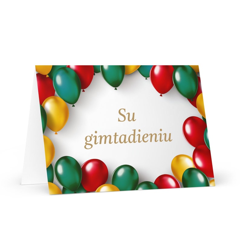 Lithuanian Birthday Card - Colorful Lithuania Greeting Festive Wish ...