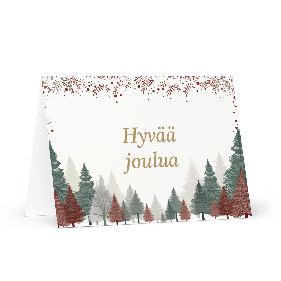 Finnish Christmas Card - Finland Holiday Greeting Tree Celebration Gift ...