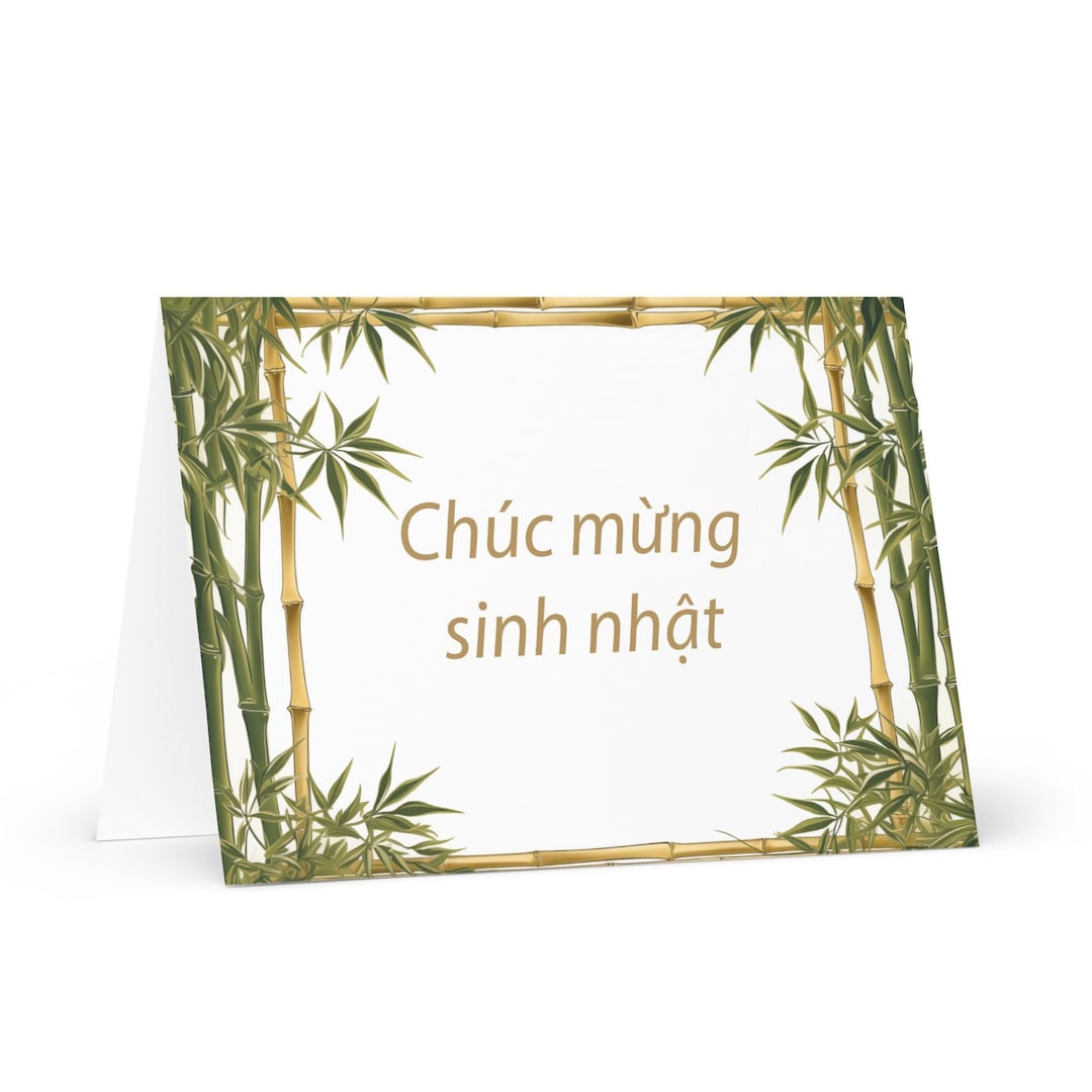 Vietnamese Birthday Card Botanical - Vietnam Greeting Festive Wish ...