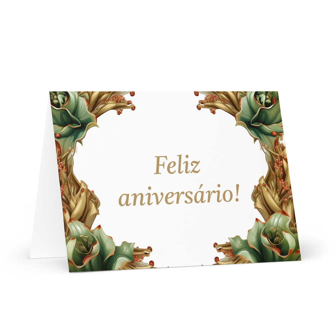 Portugese / Angolan Birthday Card Flowers - Angola Greeting Festive ...