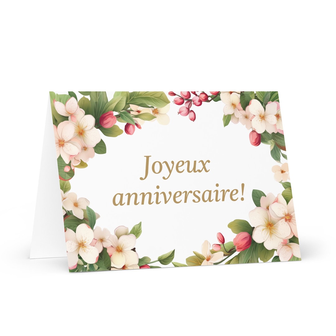 French / Cameroonian Birthday Card Flowers - Cameroon Greeting Festive ...