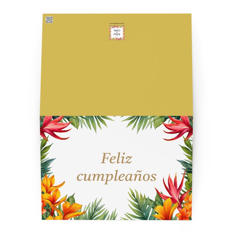 Spanish / Costa Rican Birthday Card Botanical - Greeting Festive Wish ...