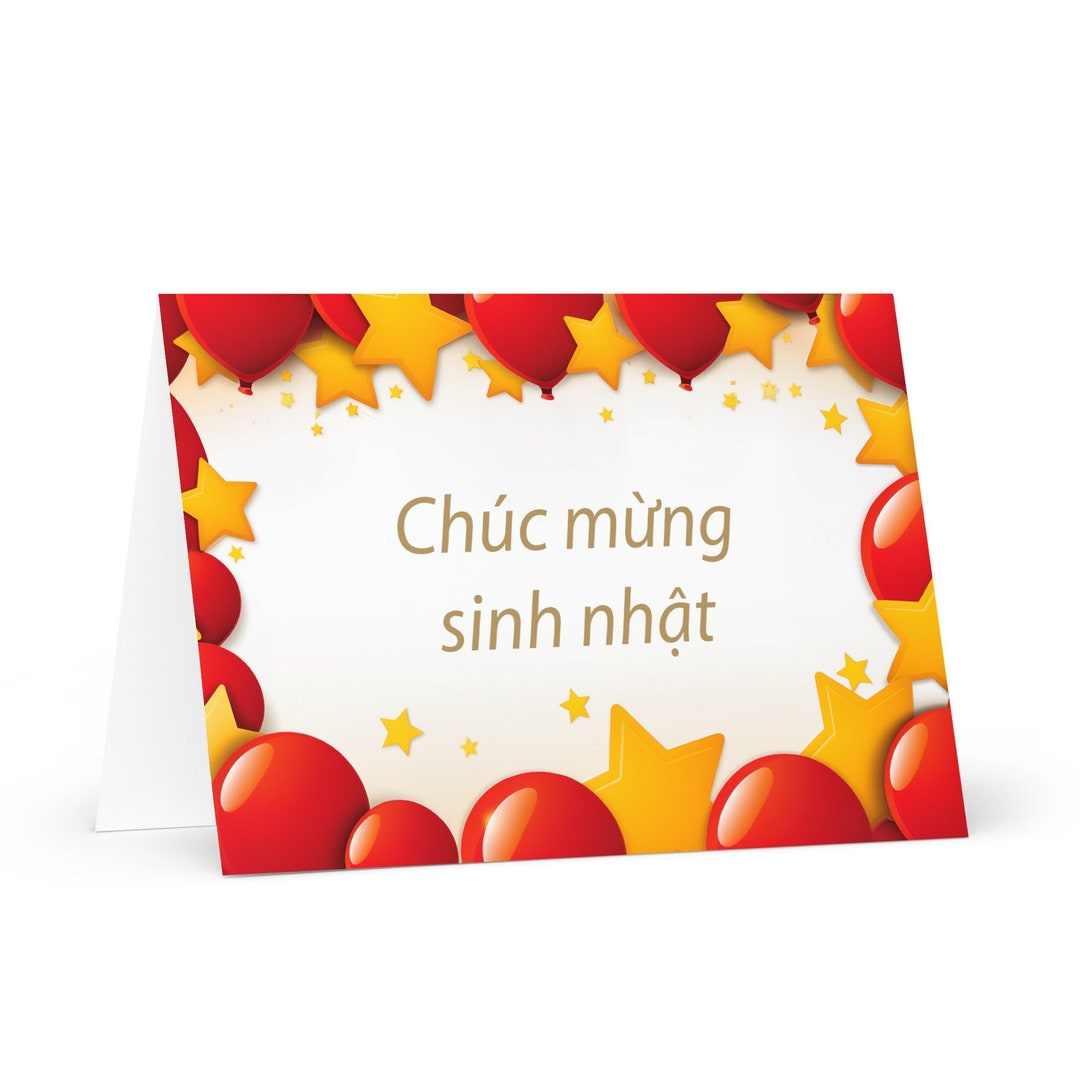Vietnamese Birthday Card Balloons Vietnam Greeting Festive Wish Balloon ...
