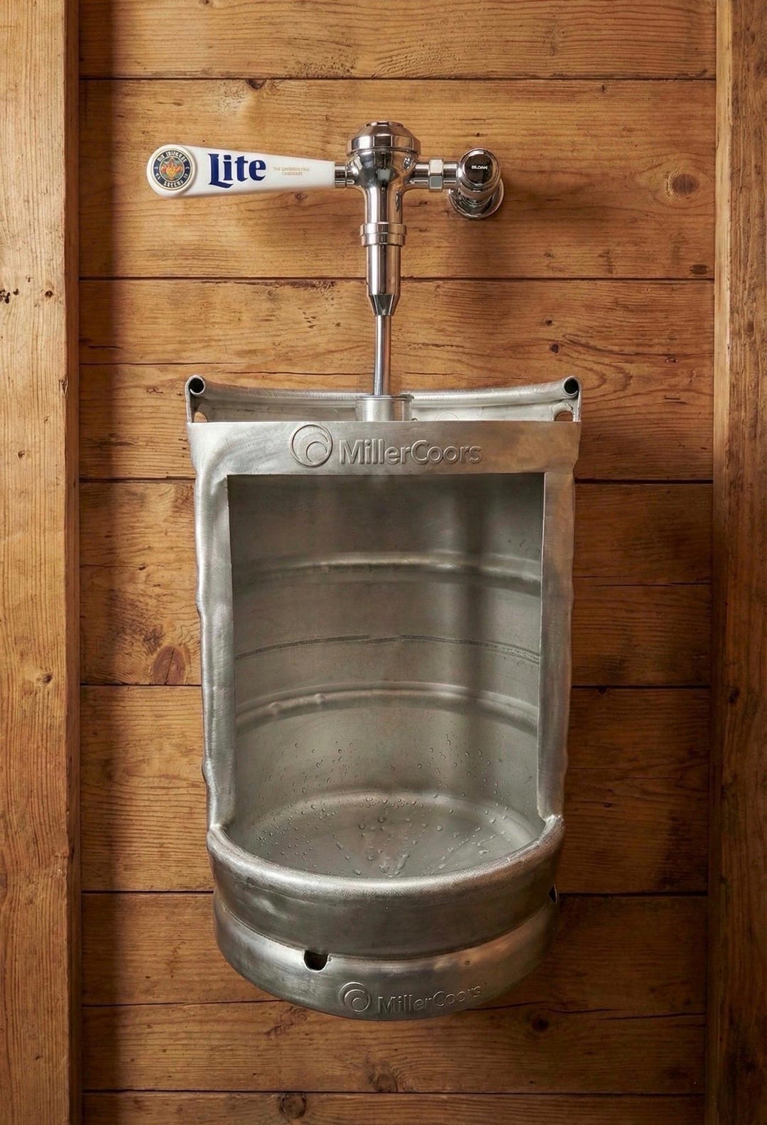 Custom Keg Urinal With Top Manual Flush & Beer Tap Handle - Etsy