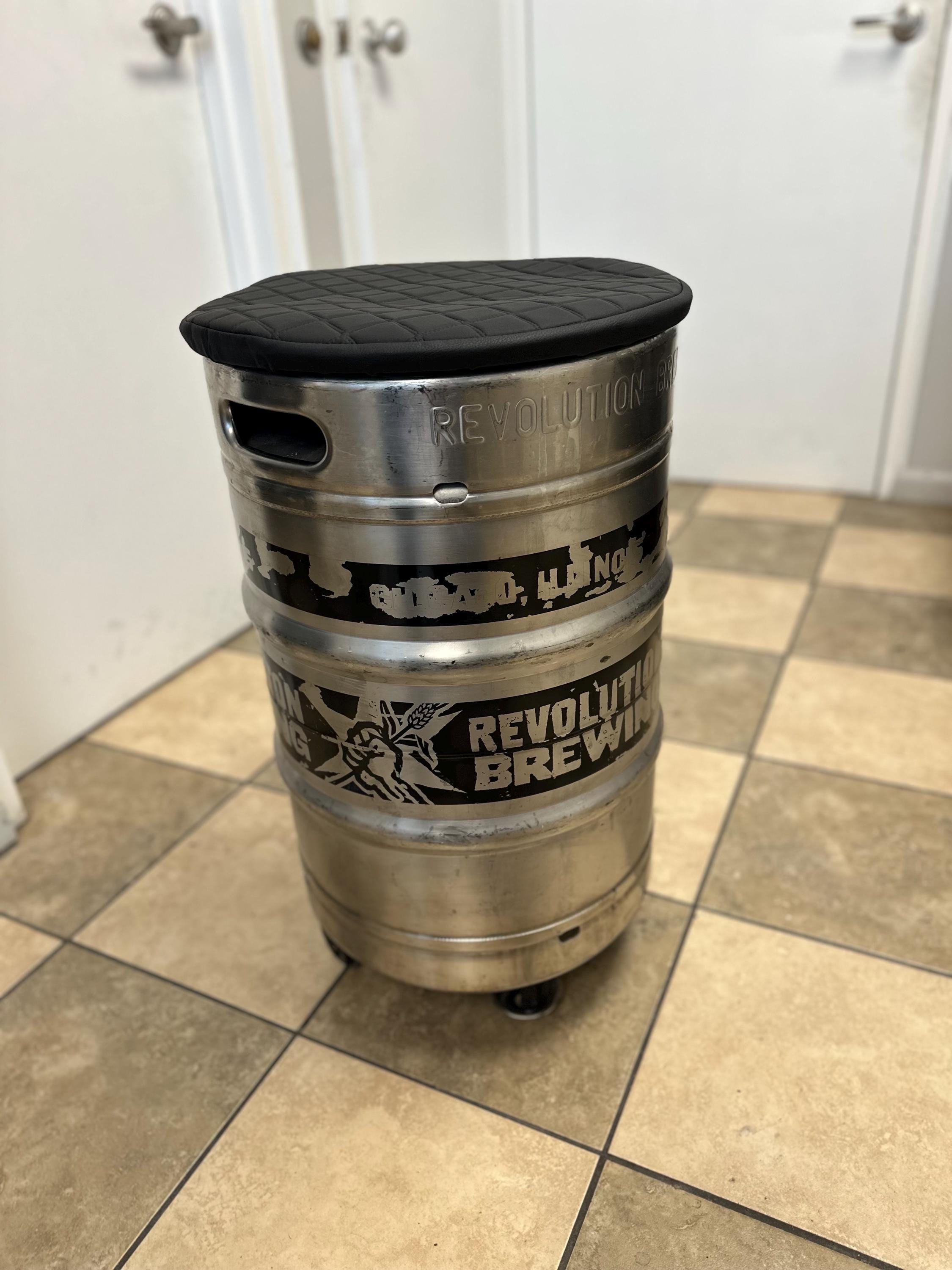 Upcycled Beer Keg Stool on Wheels: Handmade Industrial Bar Furniture - Etsy