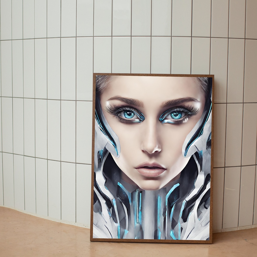 Cyber Face Digital Downloadable Printable Wall Art Multiple Sizes ...