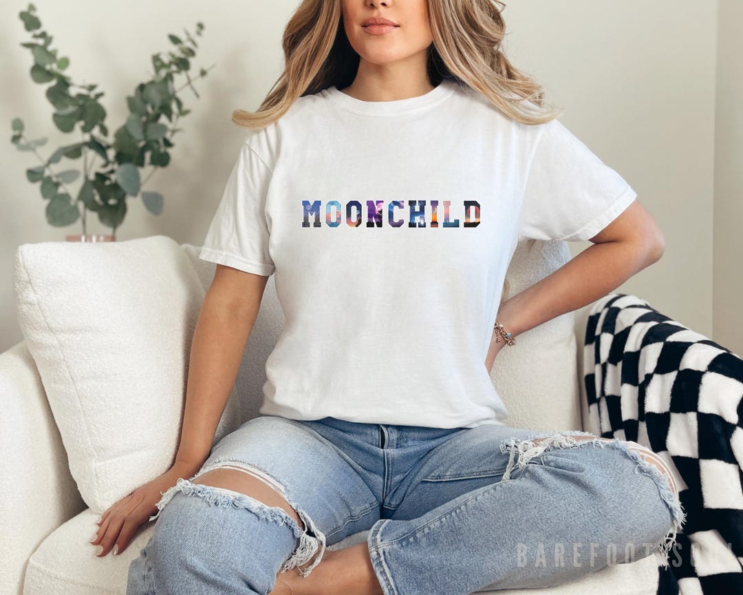 Moonchild Tee - Moon Phase Typography Shirt, Astrology Gift, Celestial T-shirt, Spiritual Gift ...