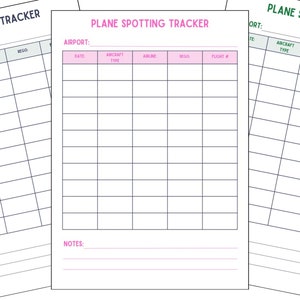 Printable Plane Spotters Tracker Bundle of 3 - Etsy