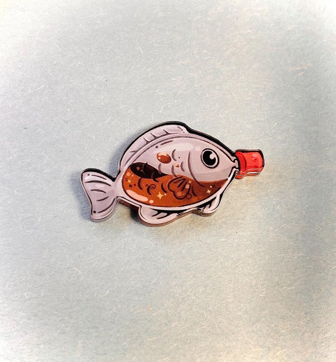 Full Bleed, Soy Sauce Fish, Sushi, Cute, Acrylic Pin - Etsy